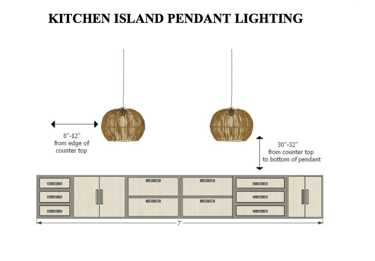 Kitchen Island Lighting: how to get a perfect pendant size, spacing ...