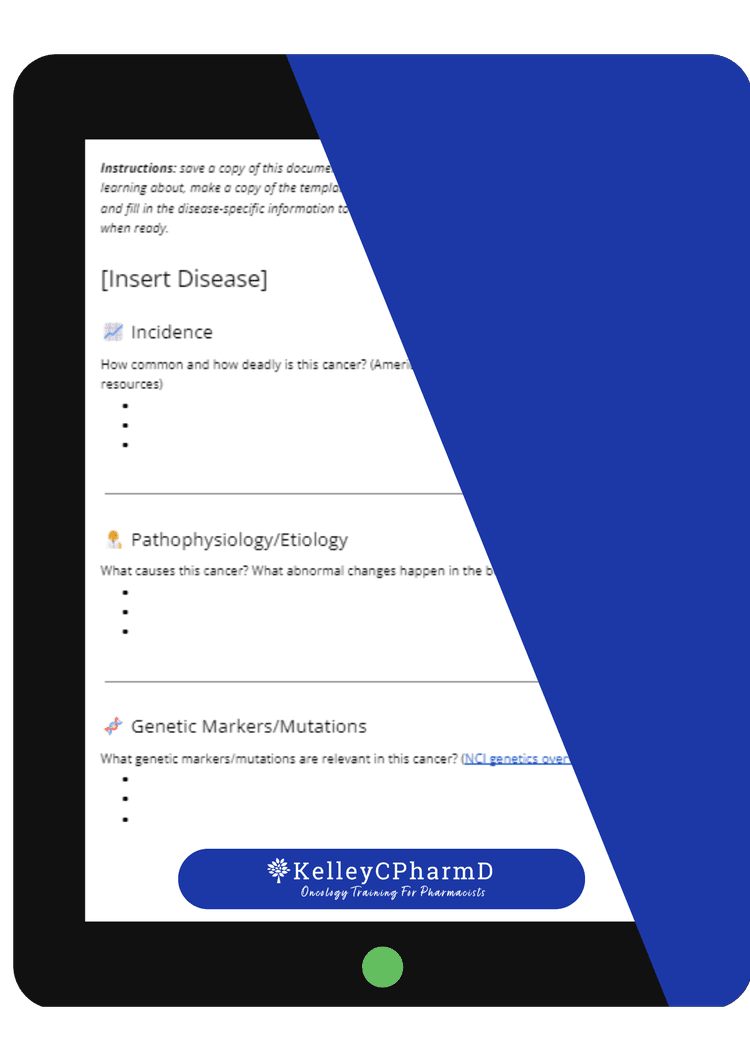Learning Oncology Companion — KelleyCPharmD