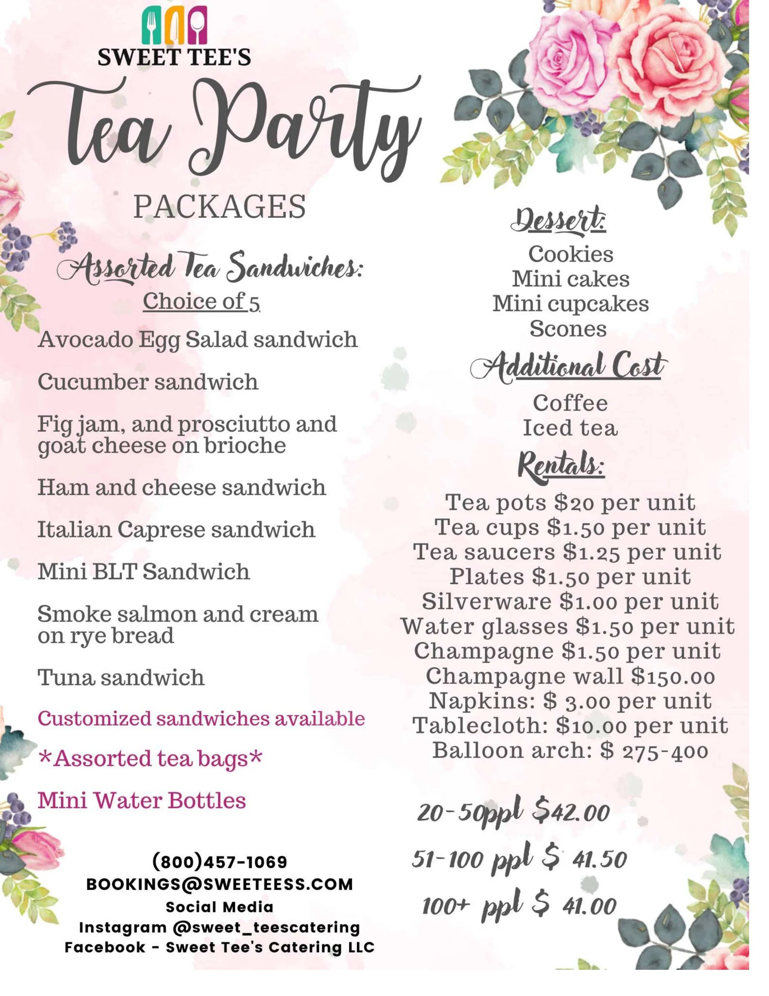 TEA PARTY PACKAGE — Sweet Tee's Catering