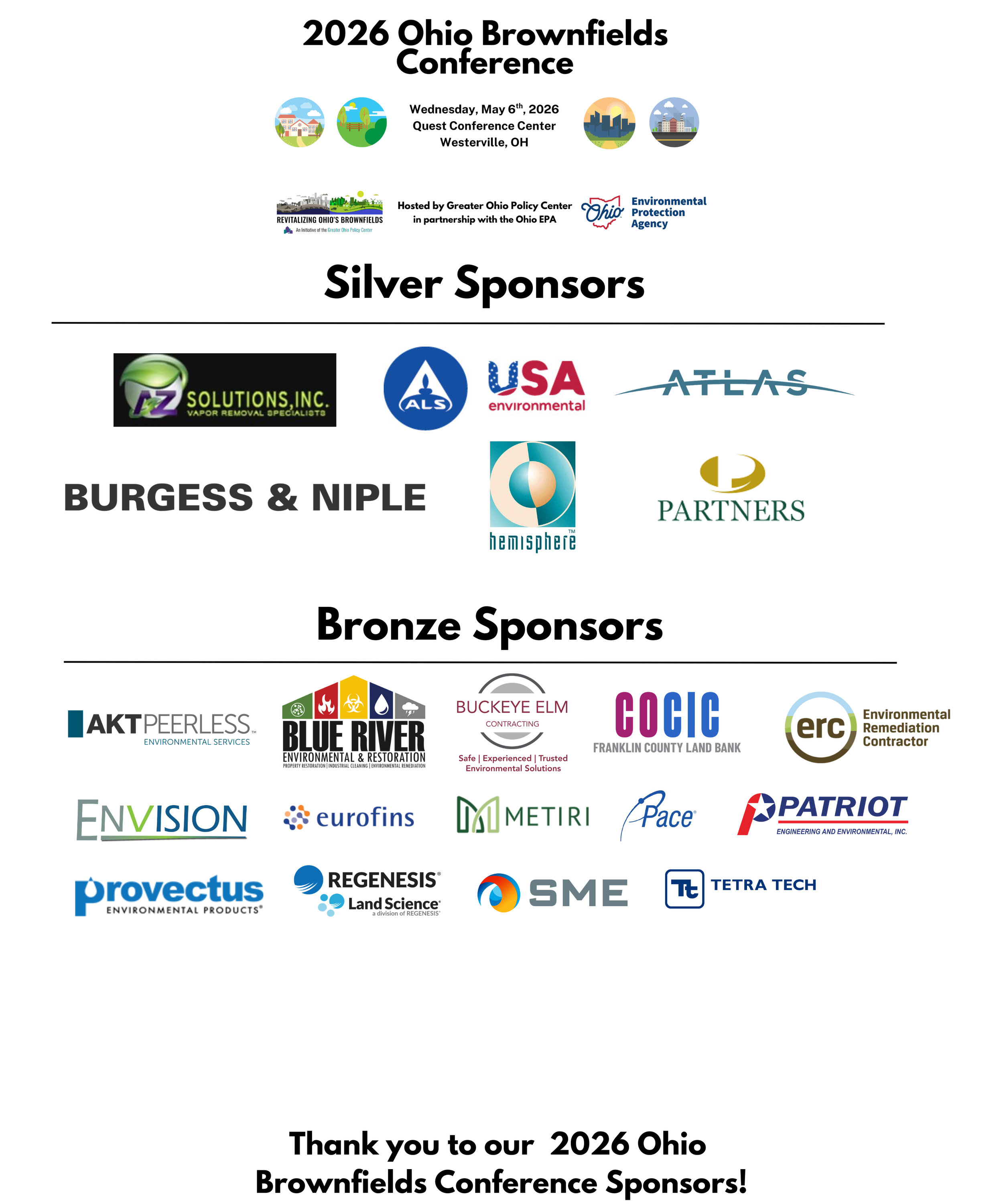2026 Conference Sponsorship — Revitalizing Ohio's Brownfields