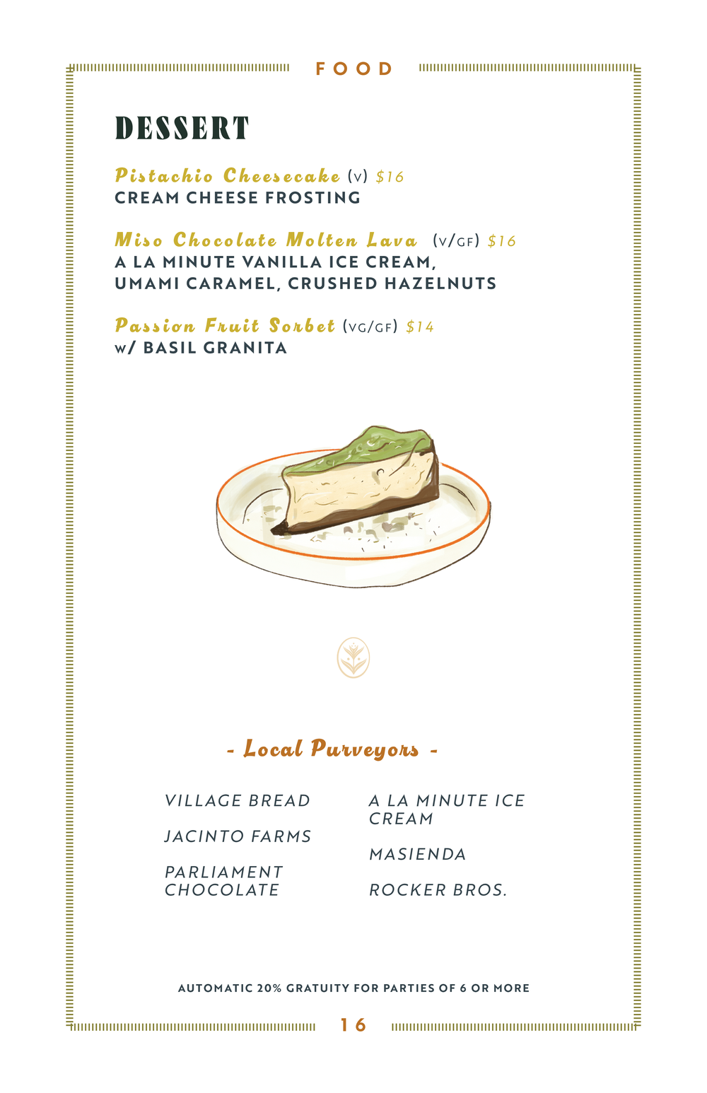 Menu — The Overland