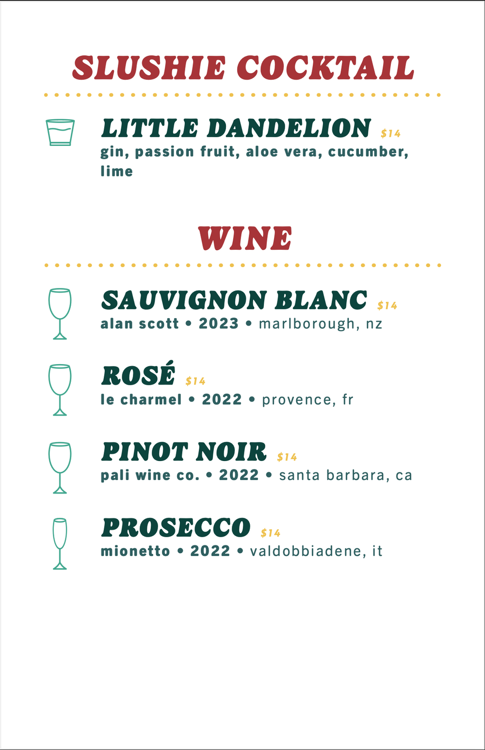 Menu — The Overland