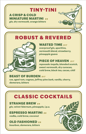 Menu — The Overland