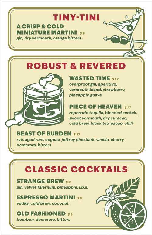 Menu — The Overland