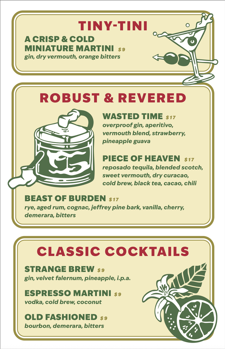 Menu — The Overland
