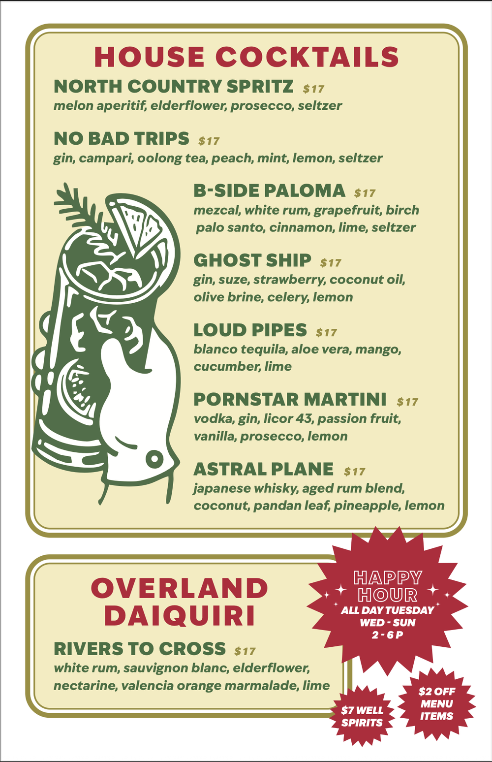 Menu — The Overland