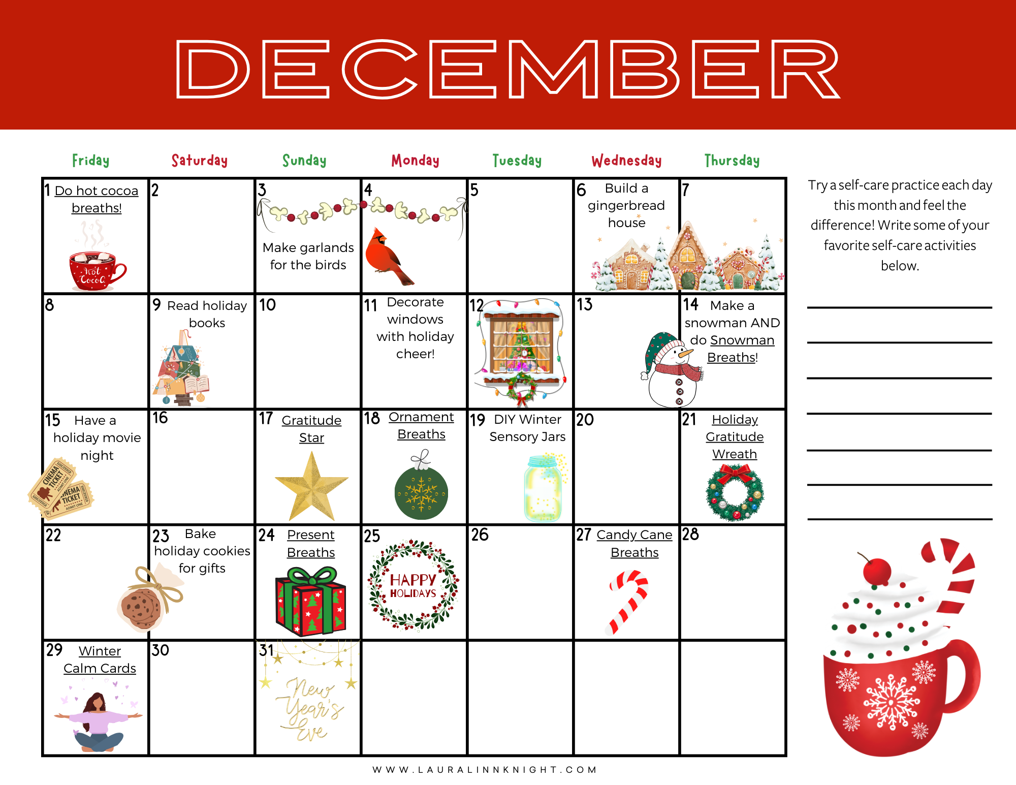 Download the FREE December 2023 Kids’ Self-Care and Winter Holiday ...