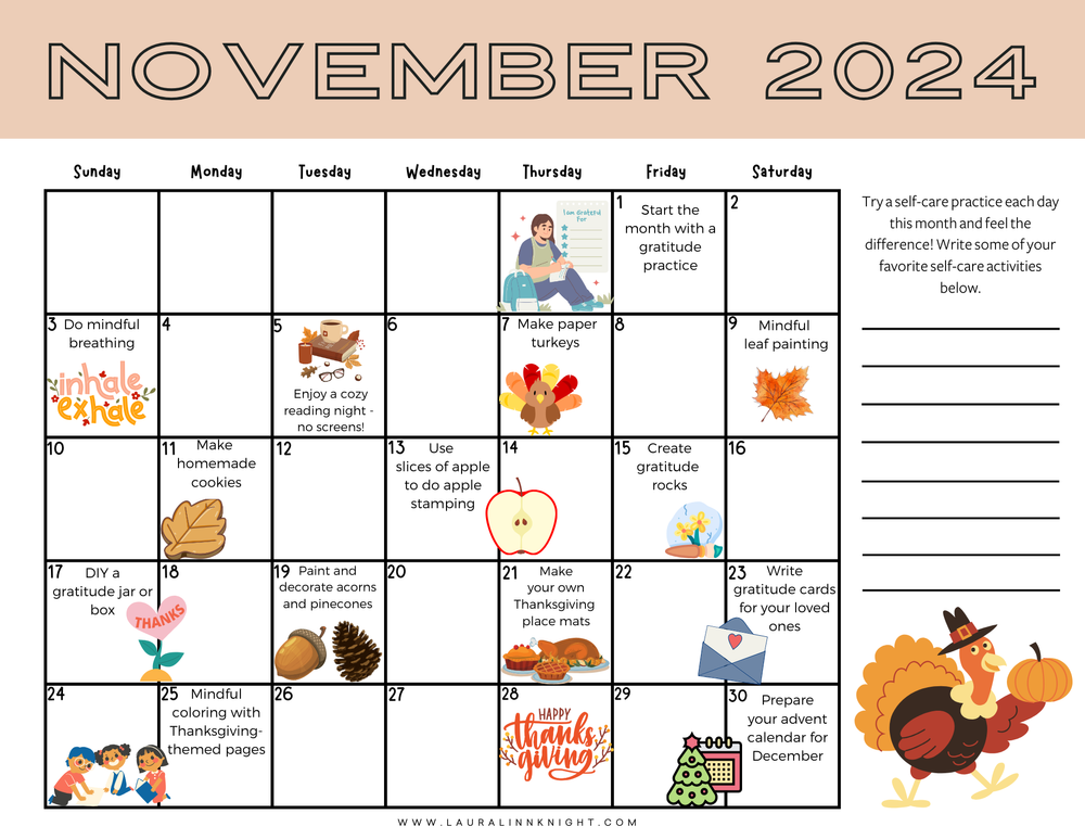 Download the FREE November 2024 Kids’ and Family Mindfulness Calendar ...