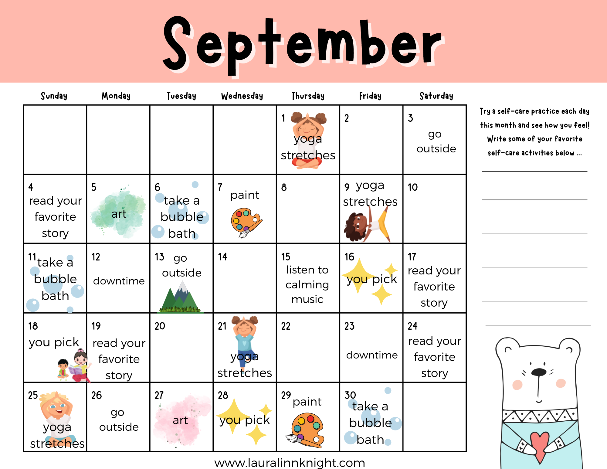 September Self-Care for Kids — Laura Linn Knight