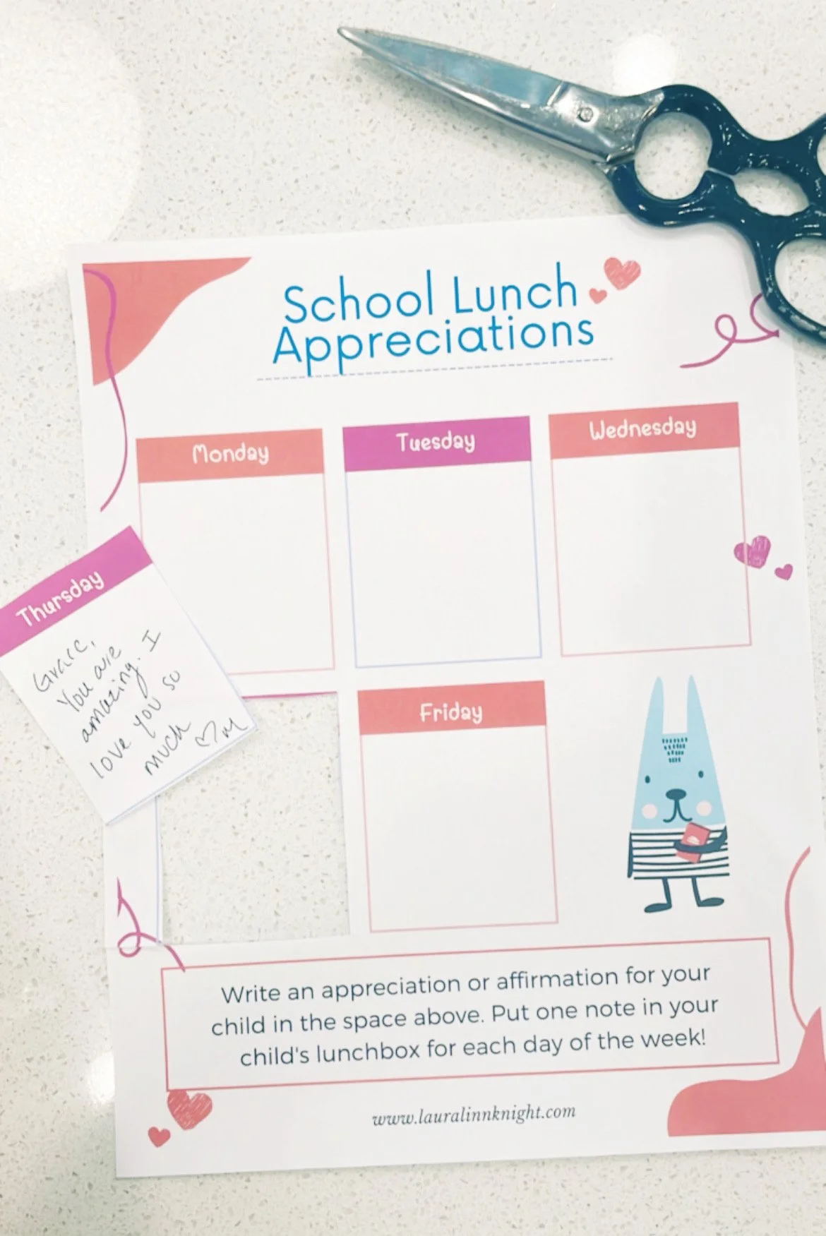 Free Printable School Lunch Appreciations — Laura Linn Knight