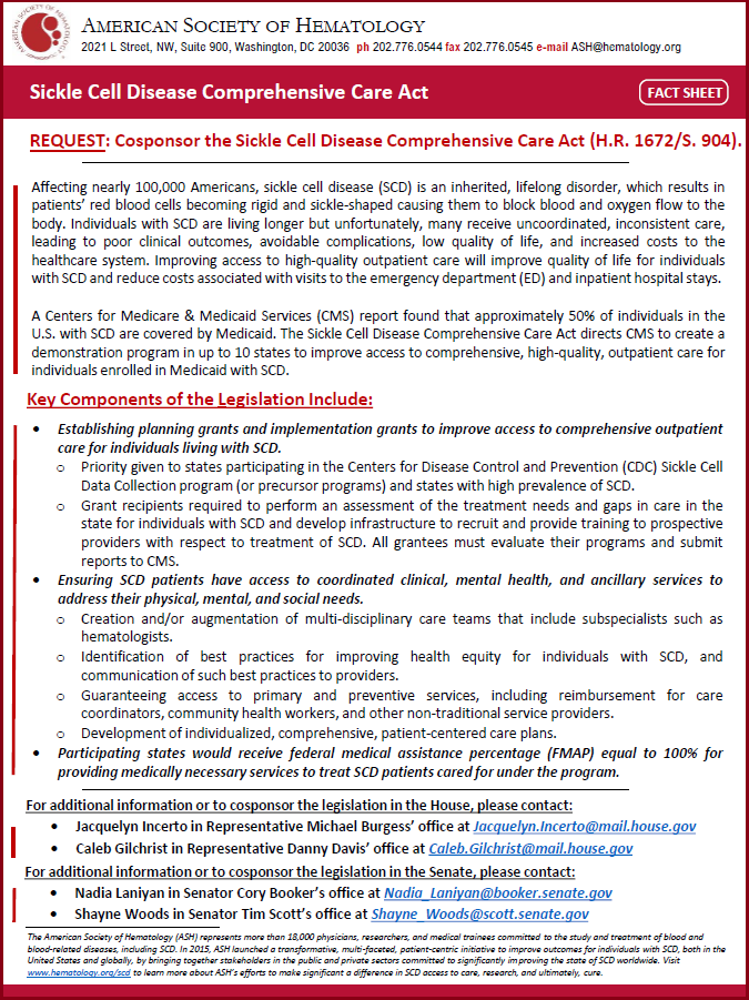 Legislative Advocacy & Resources for Sickle Cell Warriors — Sickle Cell ...