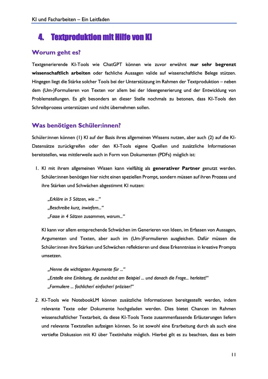 KI und Facharbeiten – Ein Leitfaden für den Unterricht 📘 — Manuel Flick