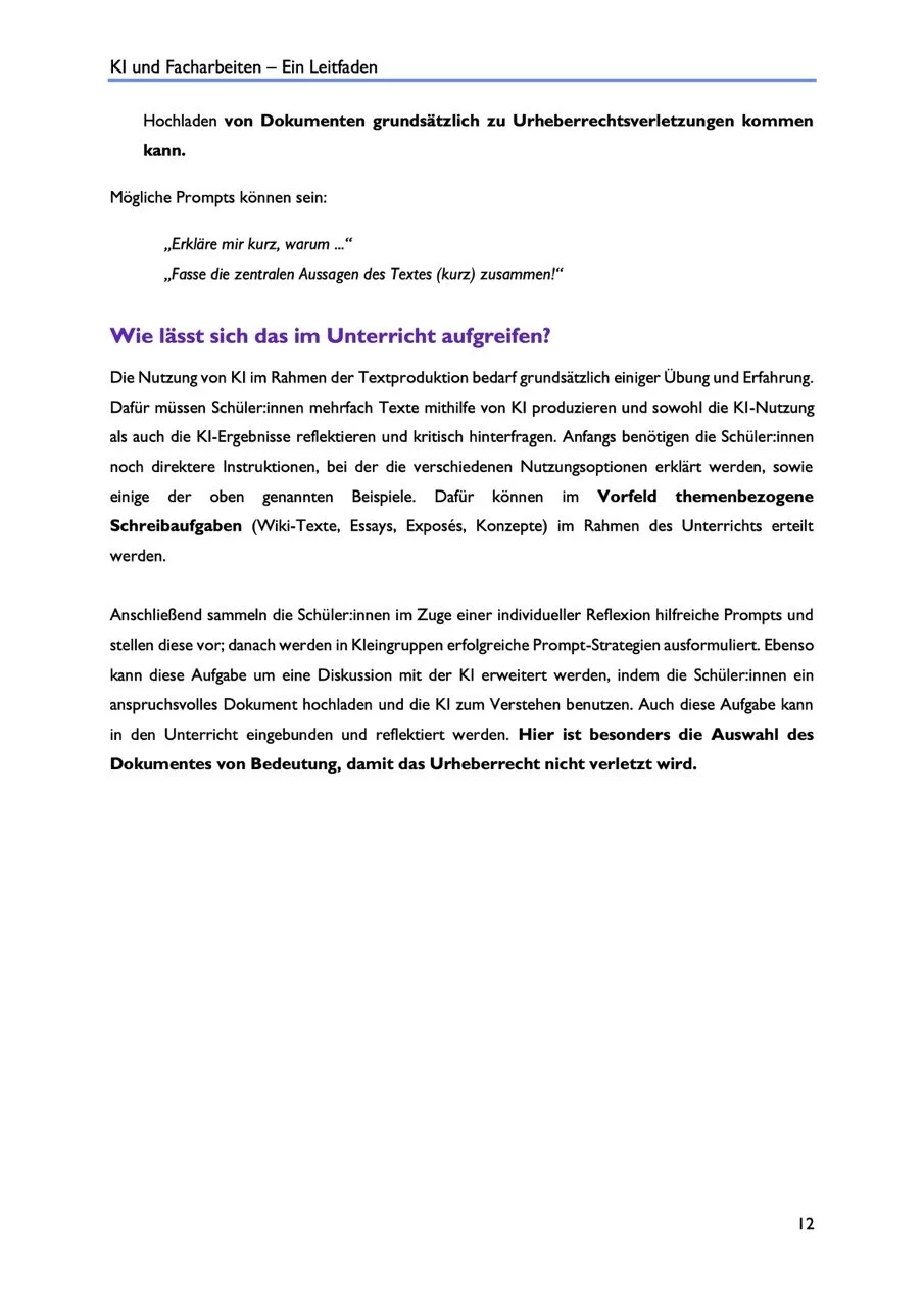 KI und Facharbeiten – Ein Leitfaden für den Unterricht 📘 — Manuel Flick