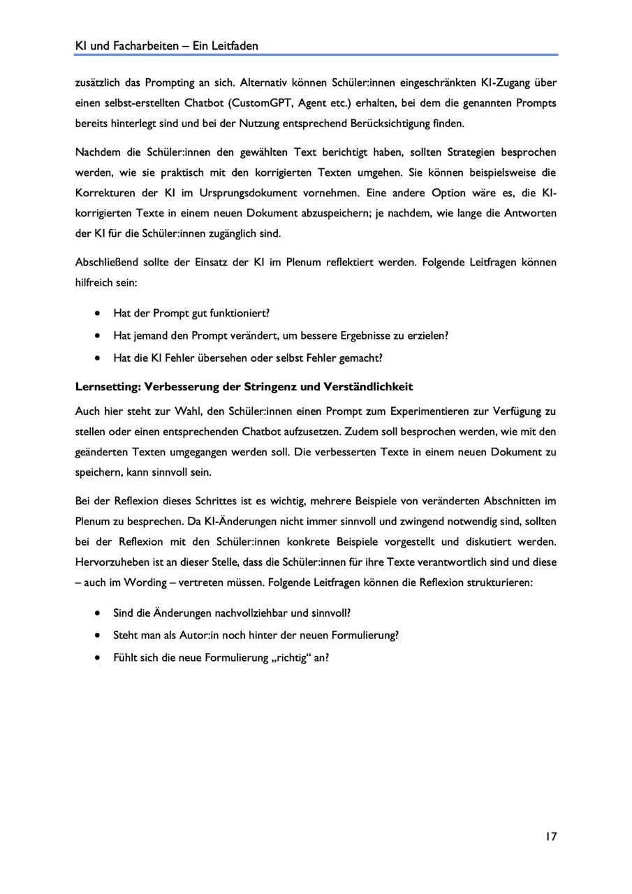 KI und Facharbeiten – Ein Leitfaden für den Unterricht 📘 — Manuel Flick
