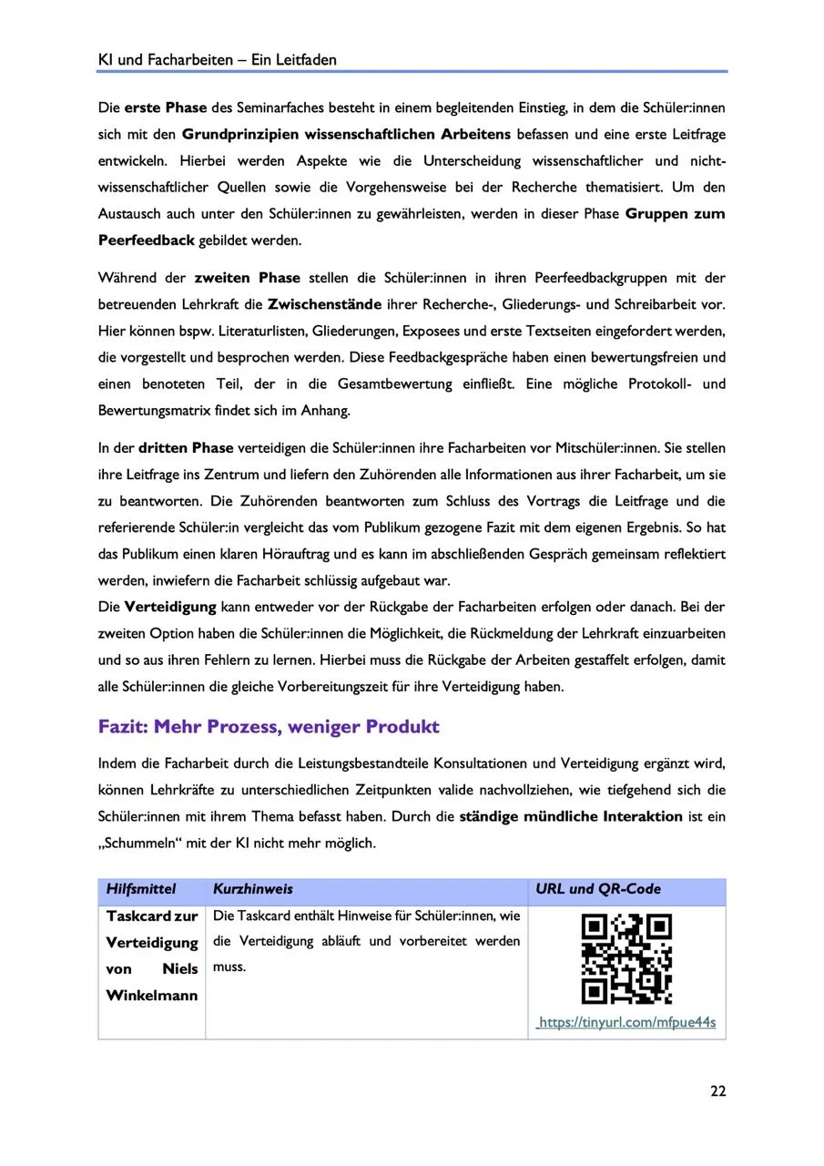 KI und Facharbeiten – Ein Leitfaden für den Unterricht 📘 — Manuel Flick