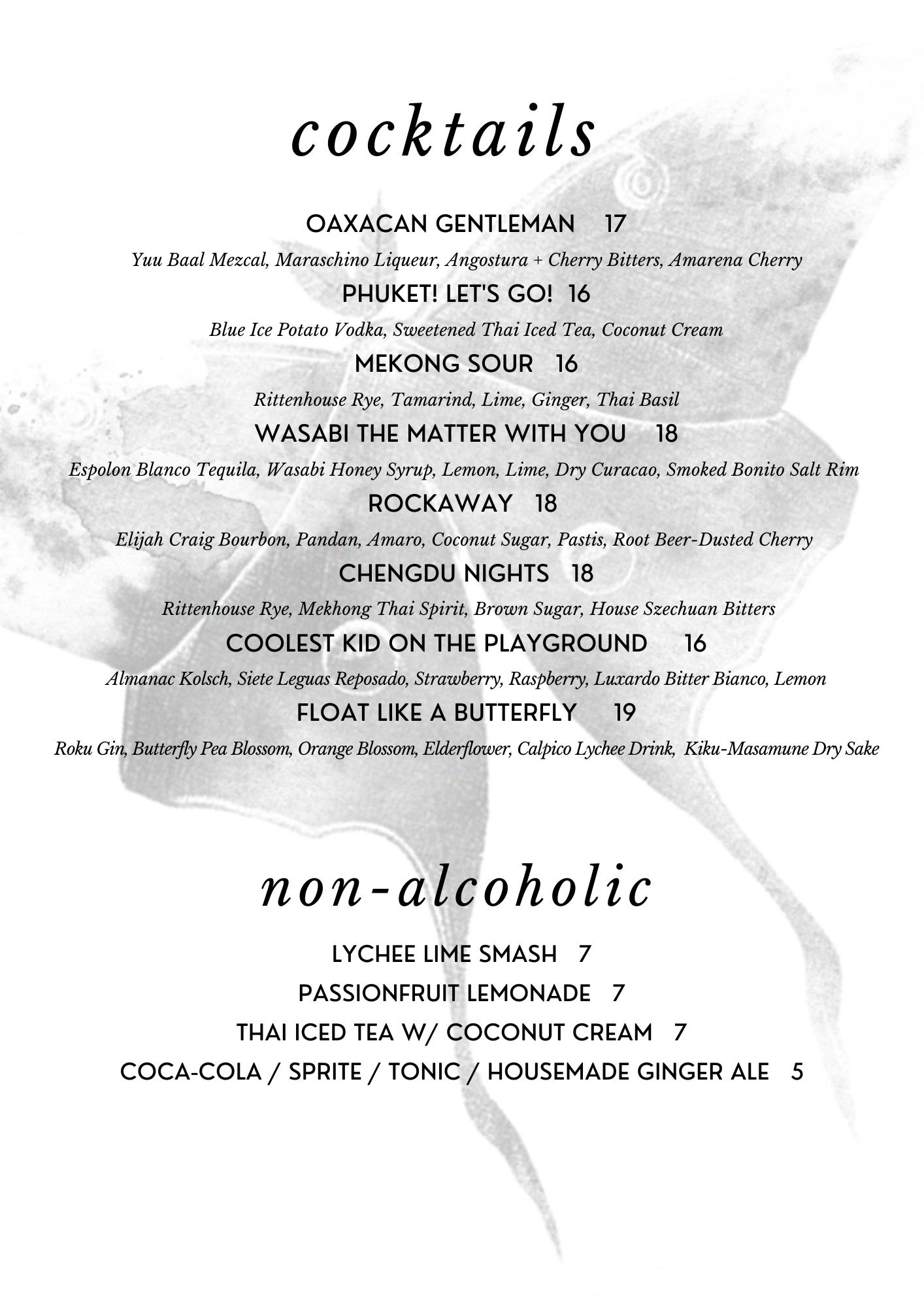 Signature Cocktail Menu — Piccalilli