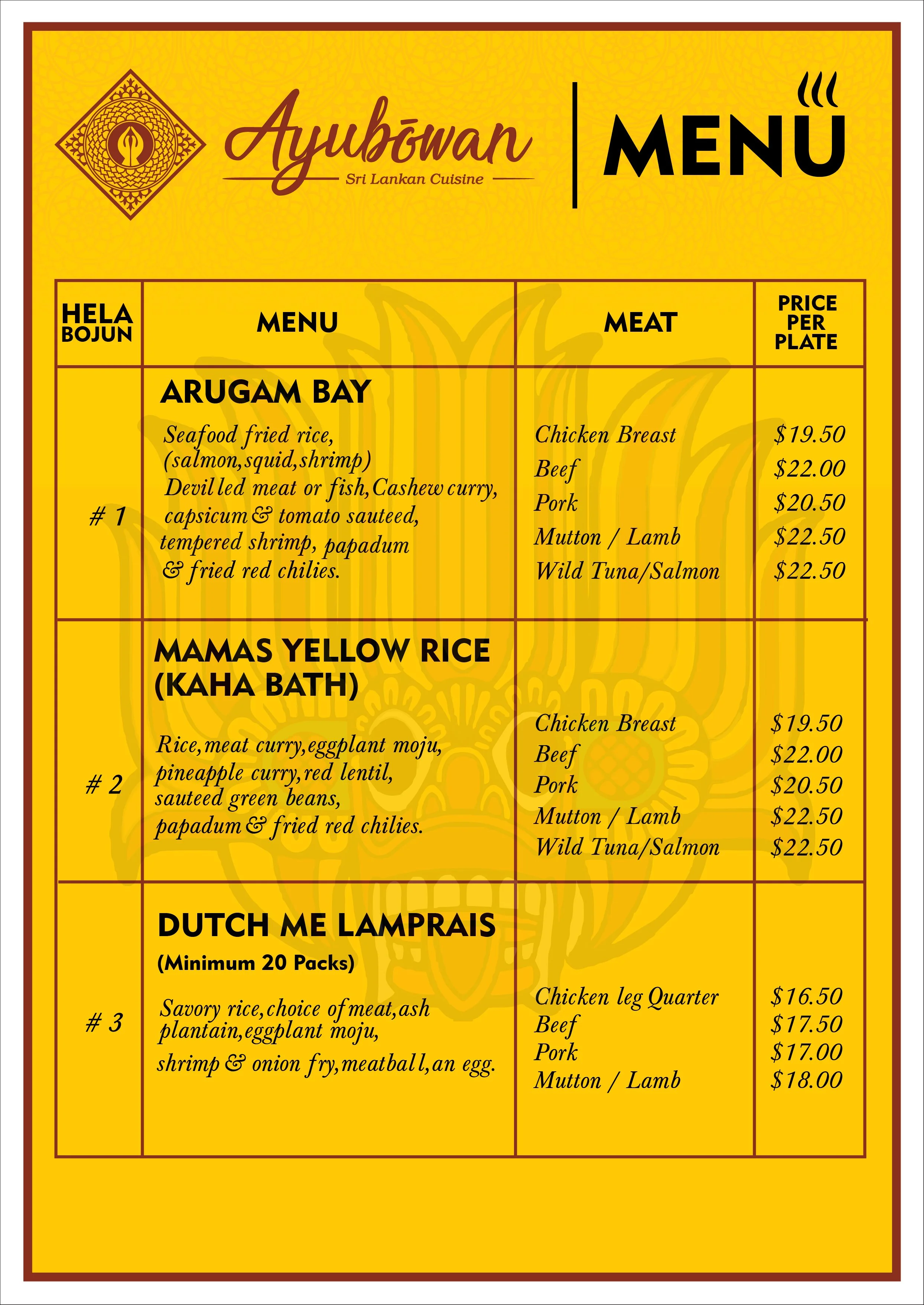 General 3 — Ayubowan Food Truck (Sri lankan Cuisine)