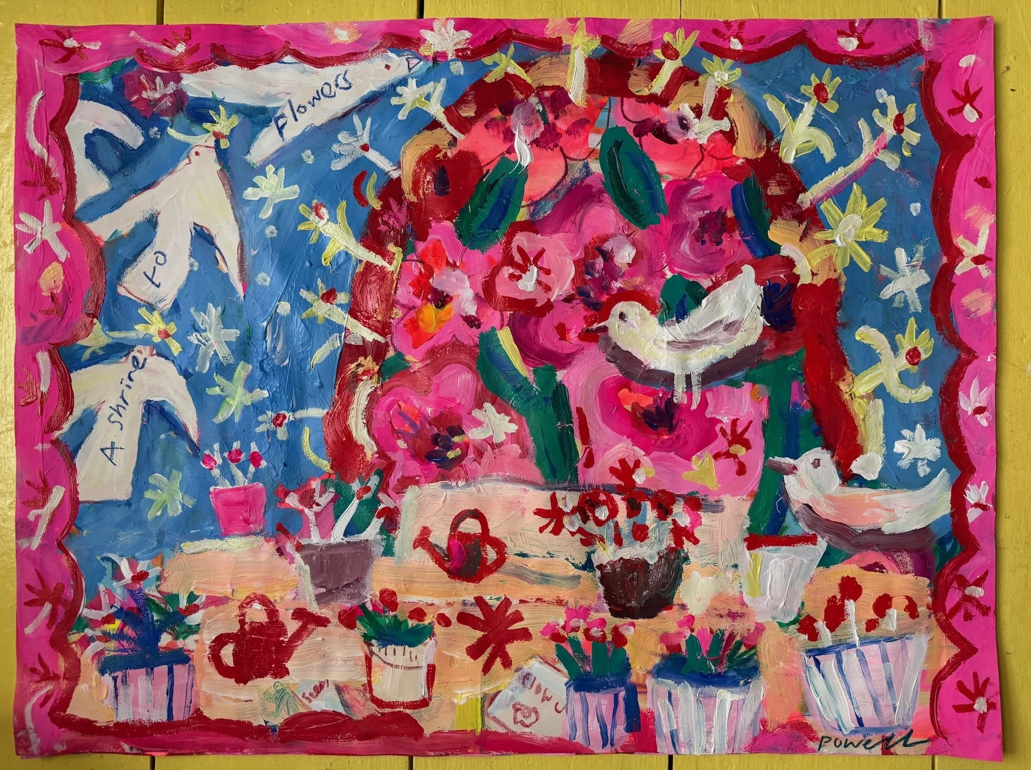 A Shrine To Flowers, The Birds Brought Gifts To The Shrine And Watered ...