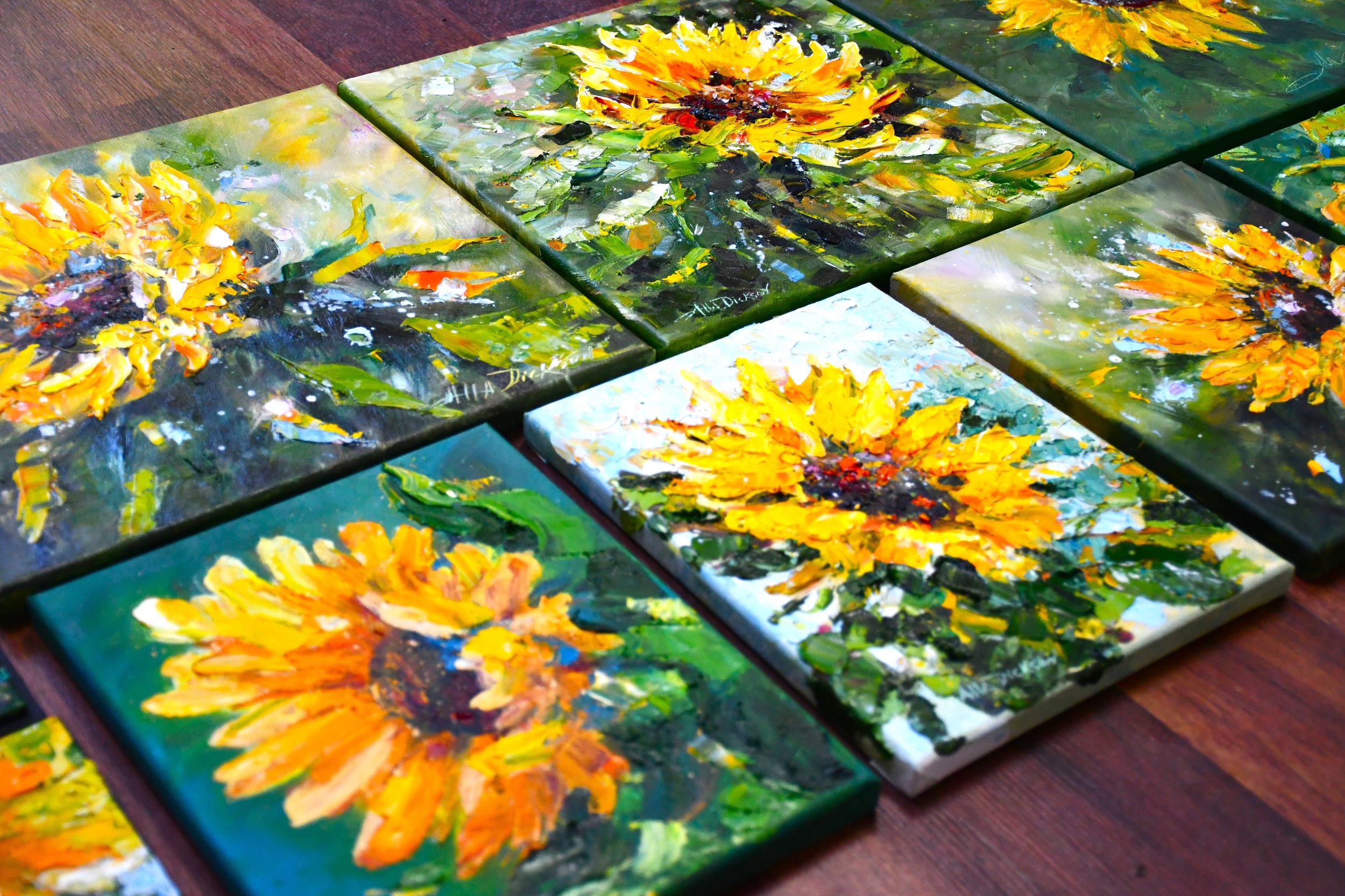 How to Paint Sunflowers Teaching Sunflower Art Variations Sunflower Oil ...