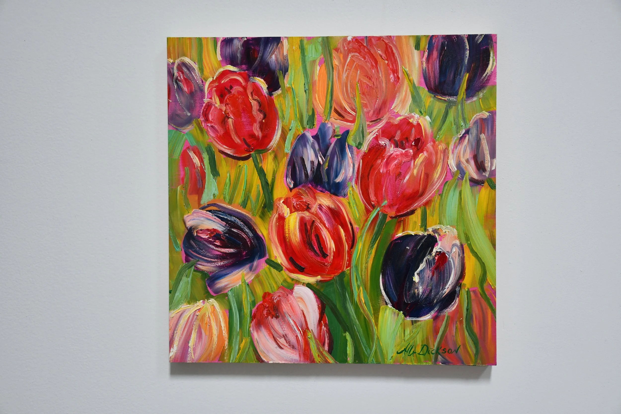 Garden Wall Art Modern Floral Garden Painting Tulip Garden Blooming ...