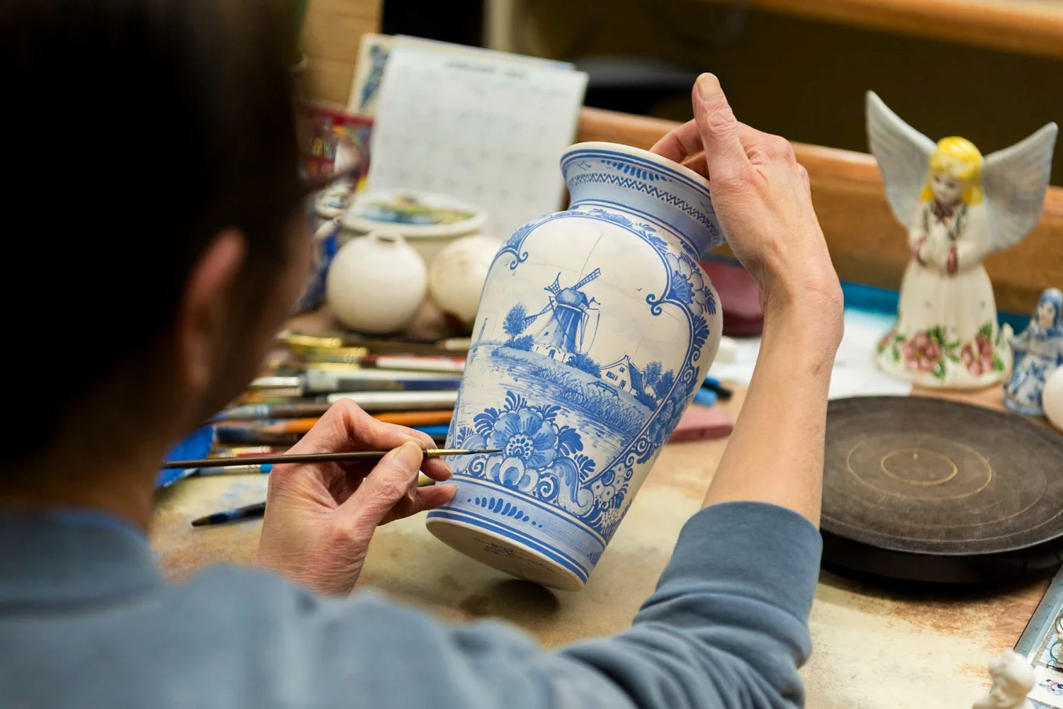 Authentic Delft Art in Holland Dutch Original Delftware Blue and White ...