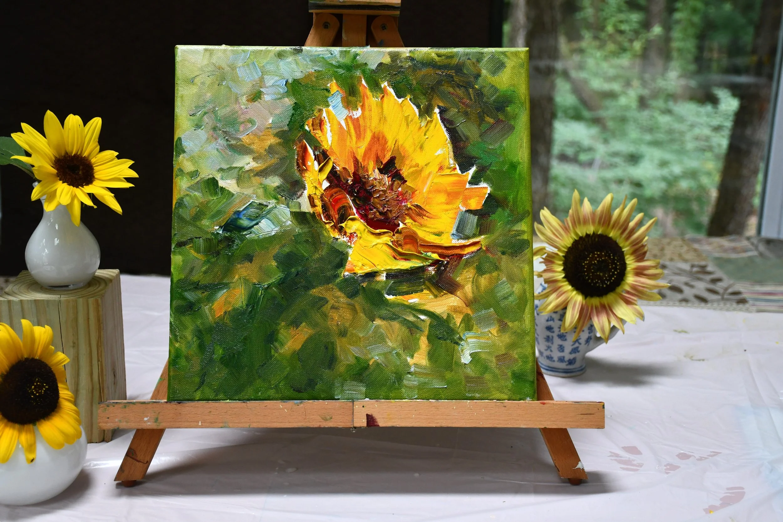 How to Paint Sunflowers Teaching Sunflower Art Variations Sunflower Oil ...