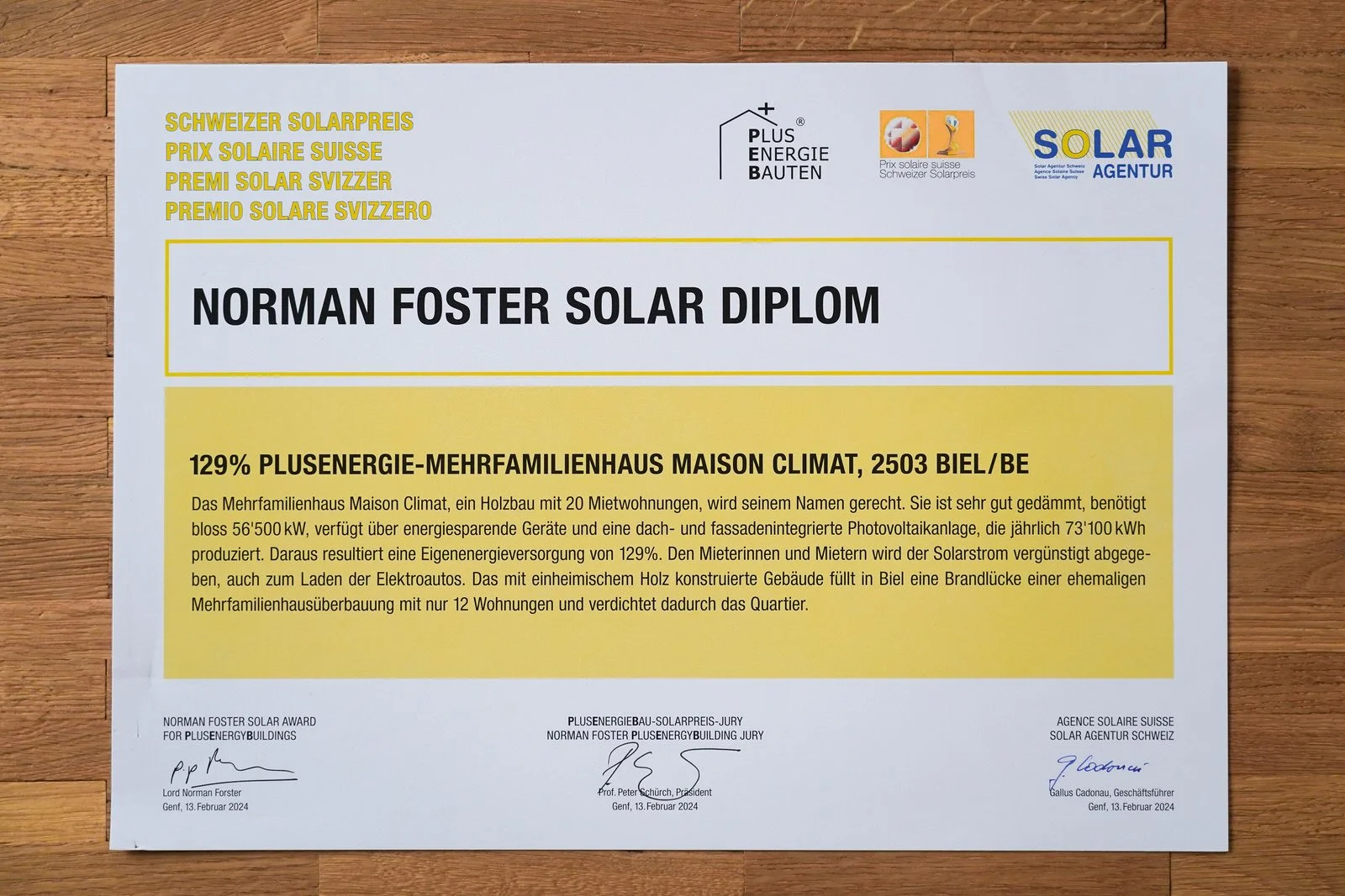 Maison Climat gewinnt Norman Foster Solar Award-Diplom 2023 — Maison ...