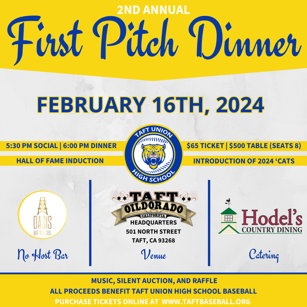 First Pitch Dinner — Taft Baseball