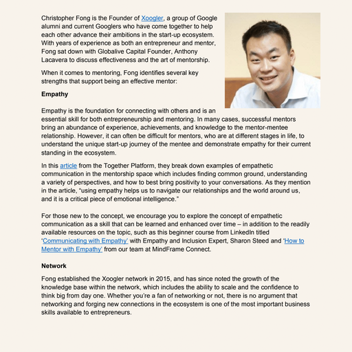 Principles of Mentorship - Resources — MindFrame Connect