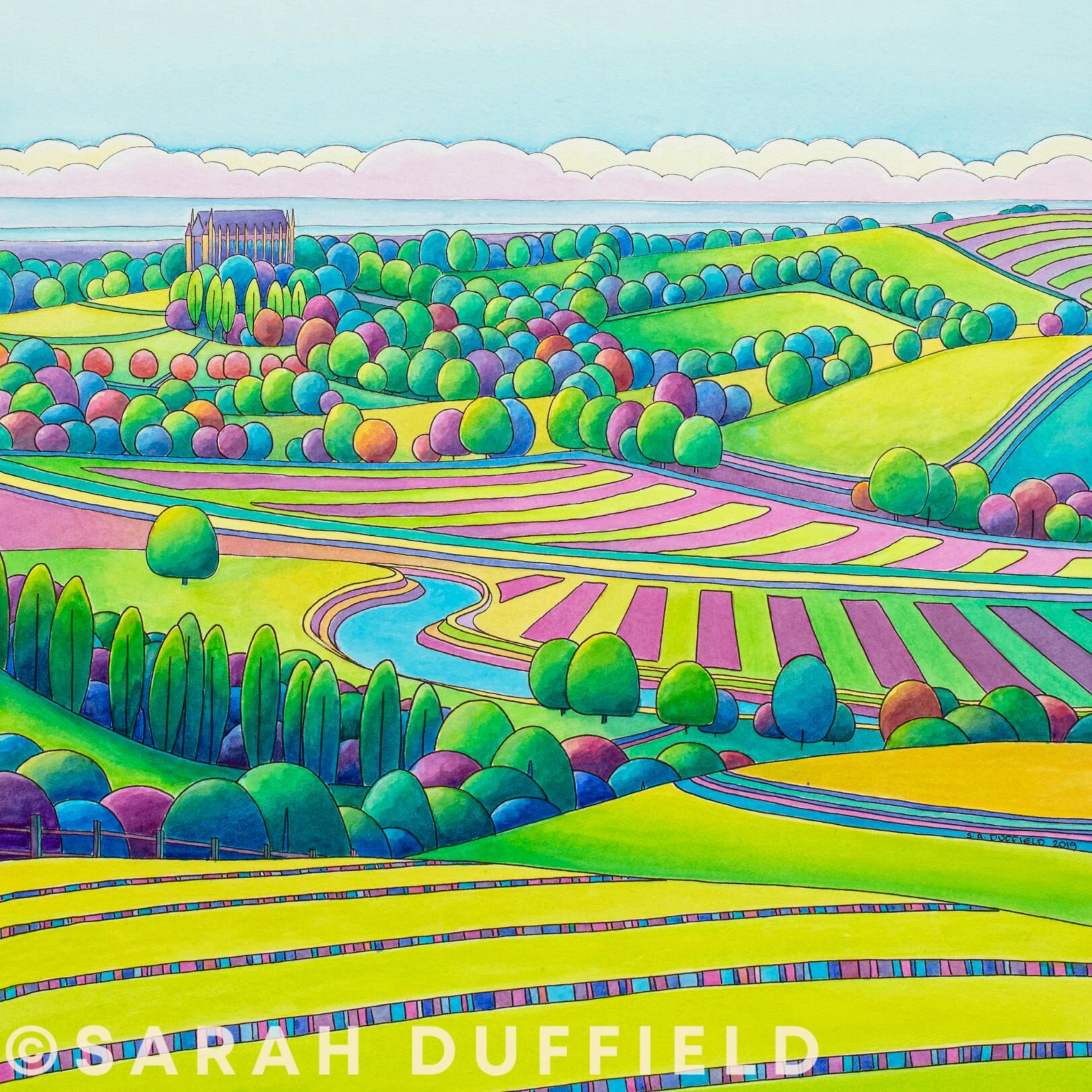 "Stripy Downs 3" Prints — Sarah Duffield II Artist & Teacher