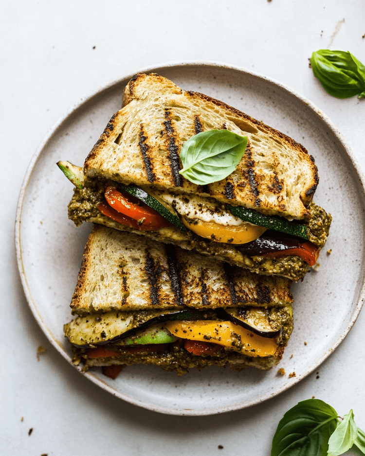 Grilled Veggie Panini with Pesto Mayo — Chompions