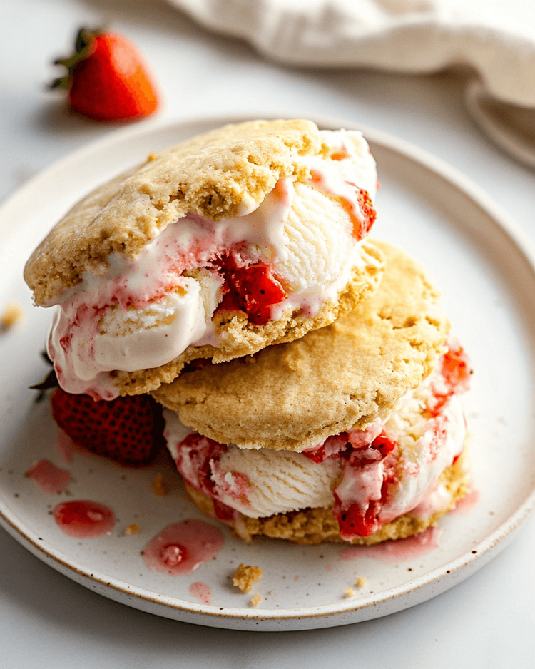 Strawberry Shortcake Ice Cream Sandwiches — Chompions
