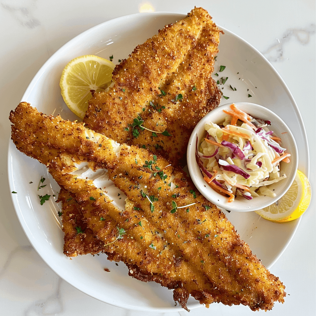 Panko-Crusted Fried Flounder with Lemon — Chompions