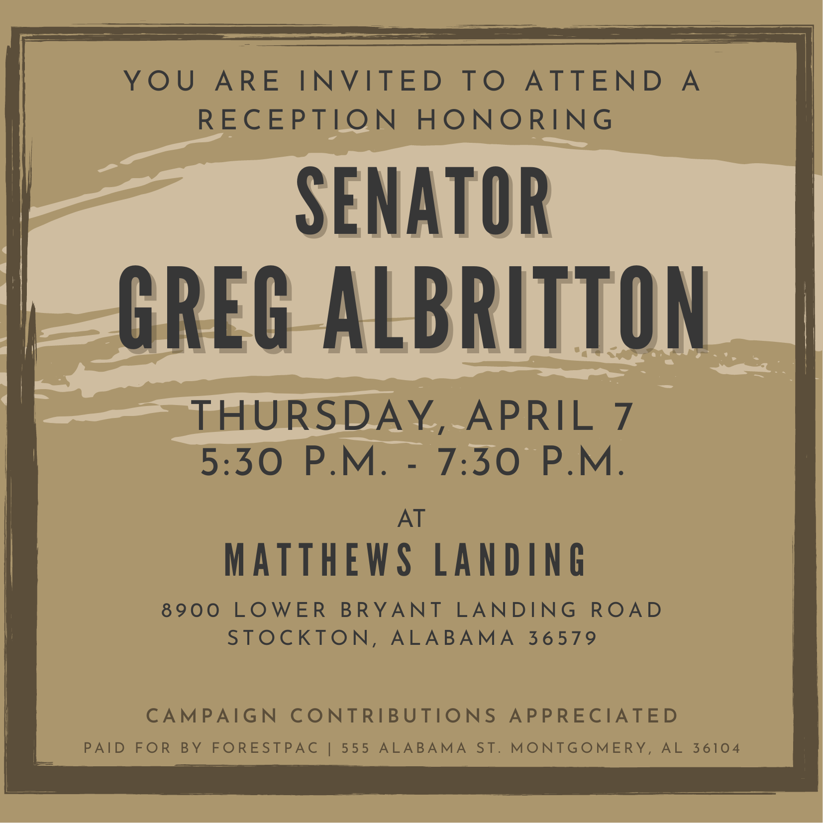 Reception for Senator Greg Albritton — ForestPAC