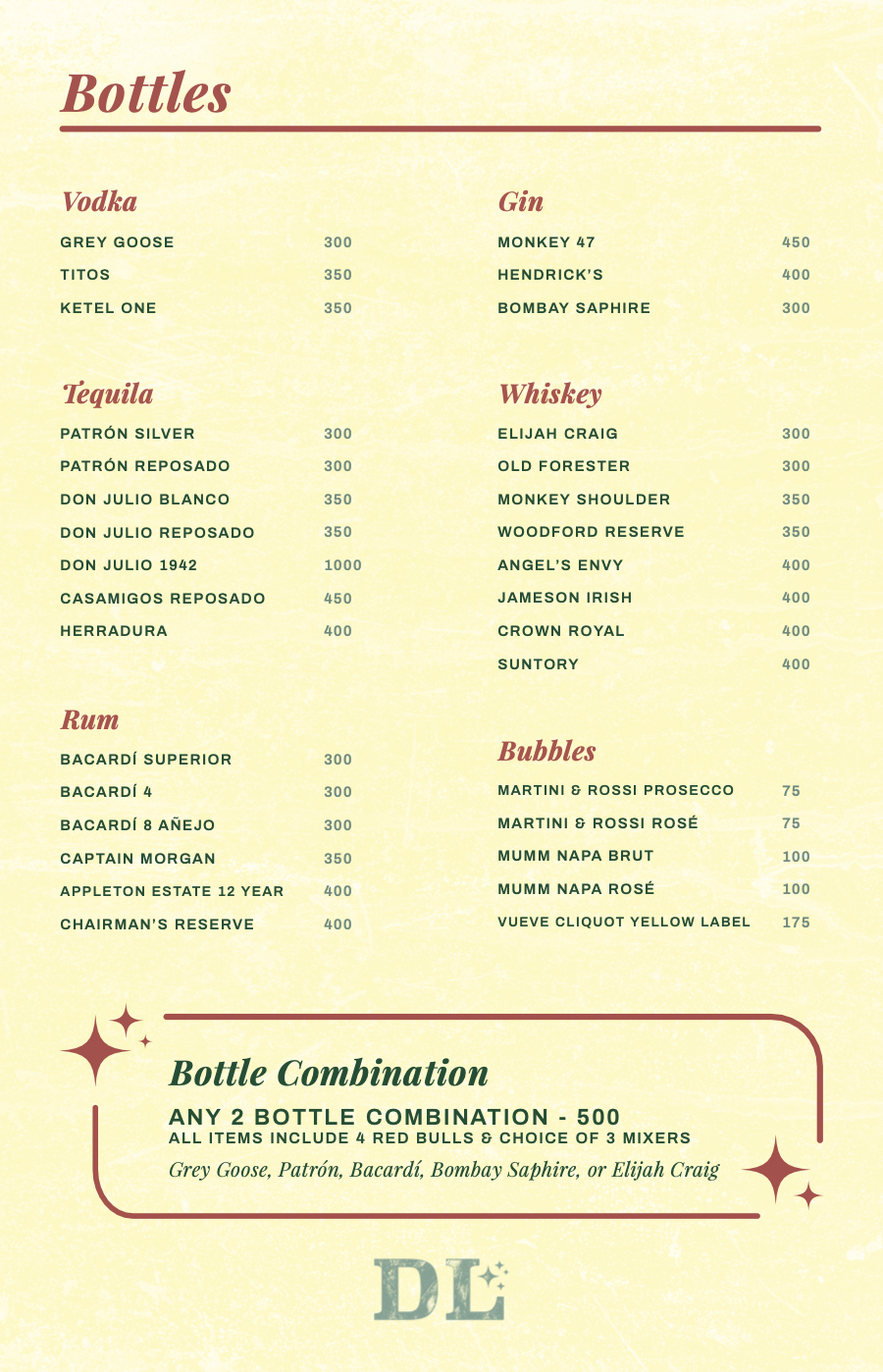 Menus — Dirty Laundry