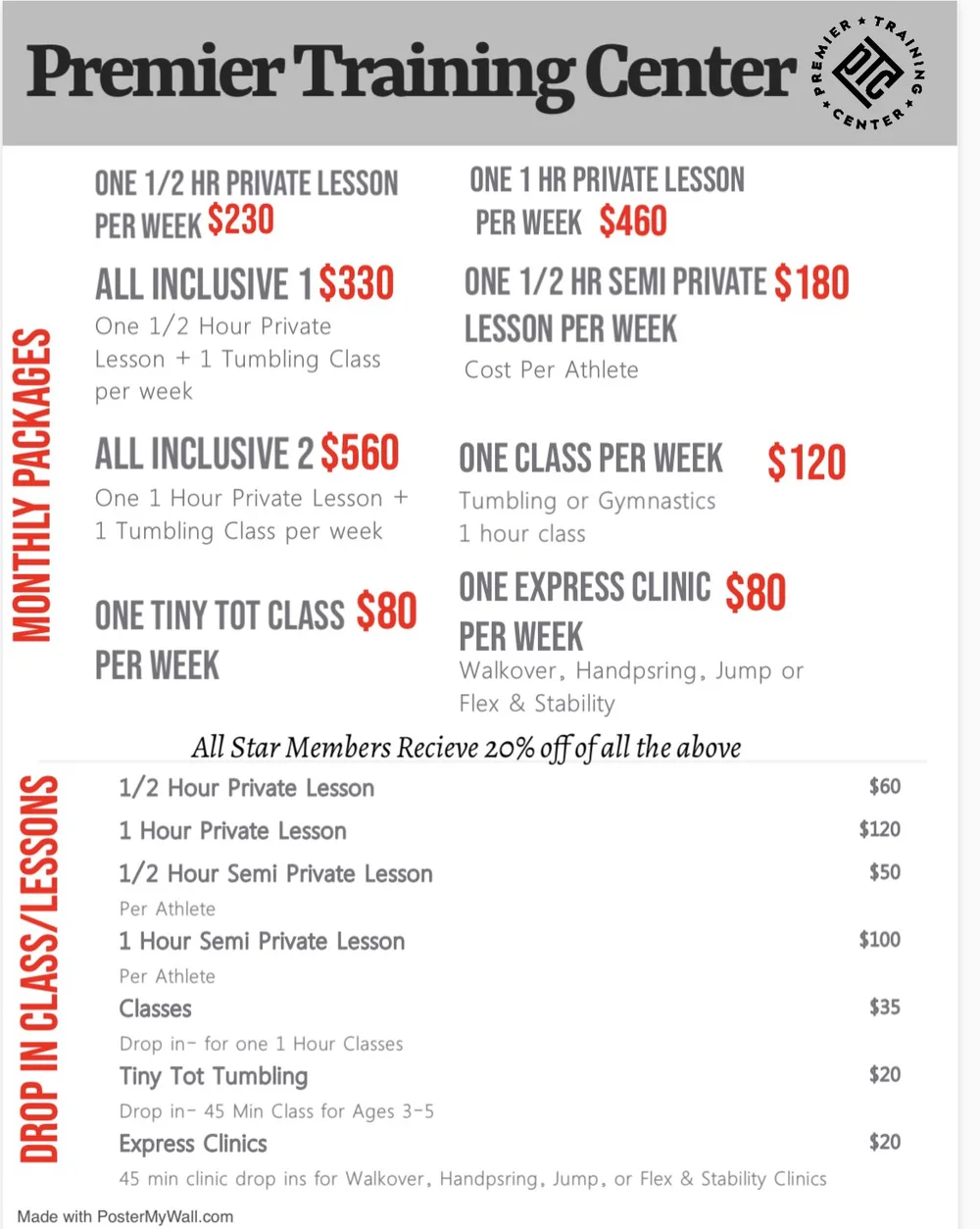 Classes and Packages — PREMIER TRAINING CENTER