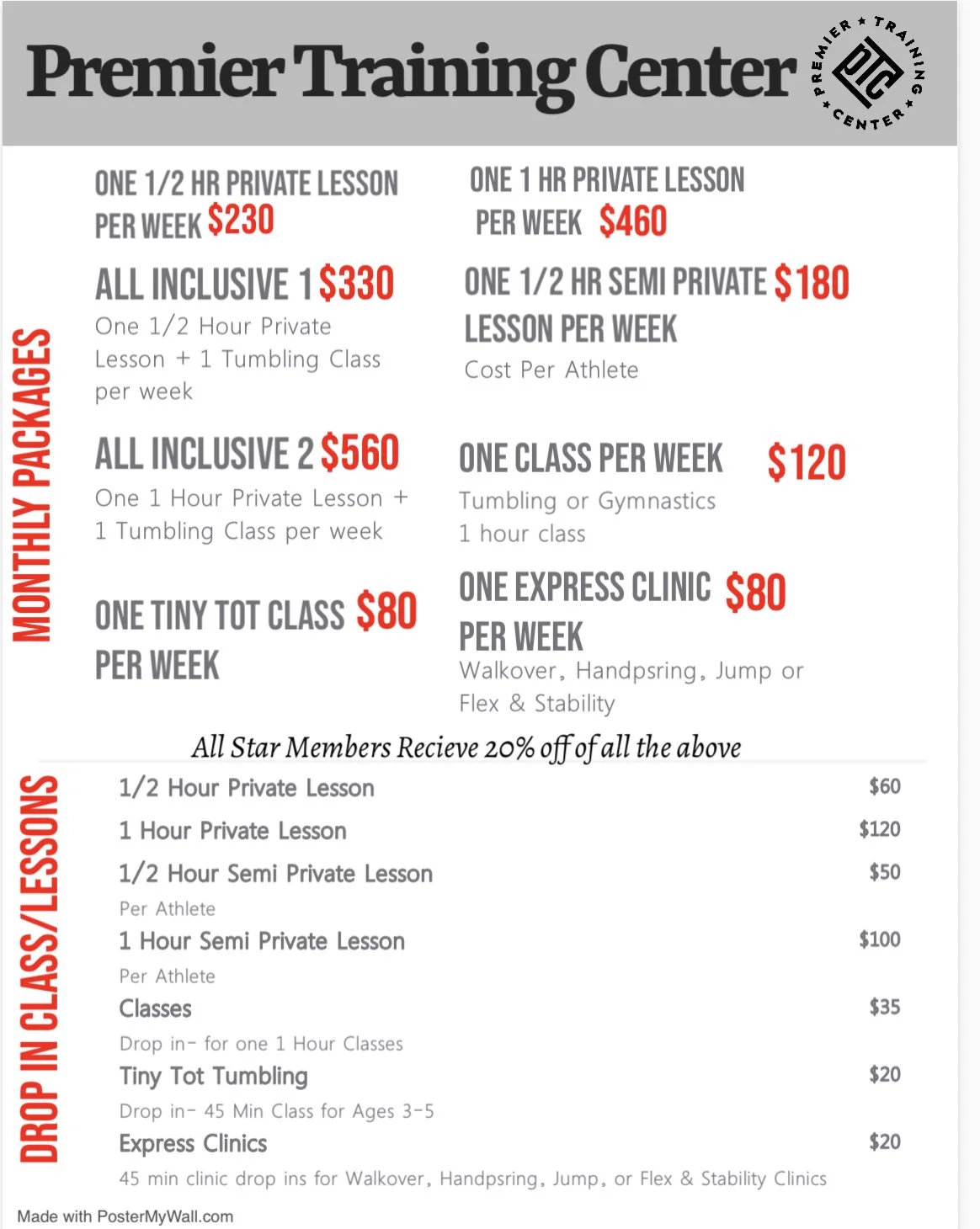 Classes and Packages — PREMIER TRAINING CENTER