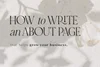 Write THE BEST About Page for Your Website — Magdalene Design Co.