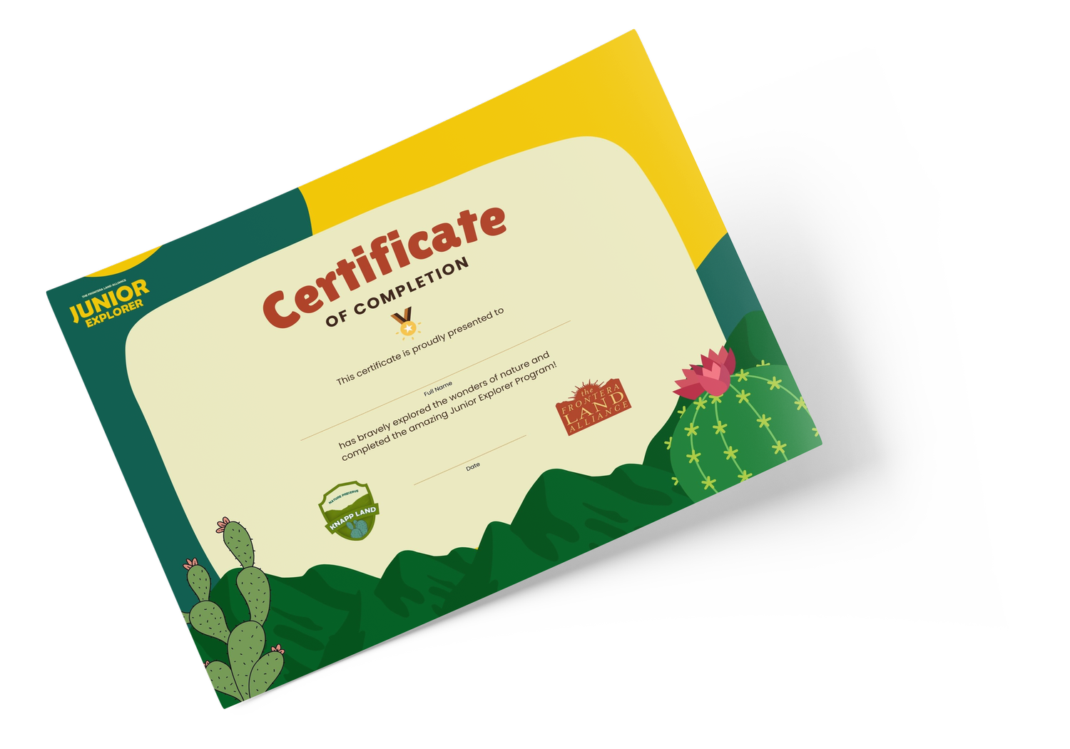 Knapp Land Nature Preserve Program Certificate — The Frontera Land Alliance