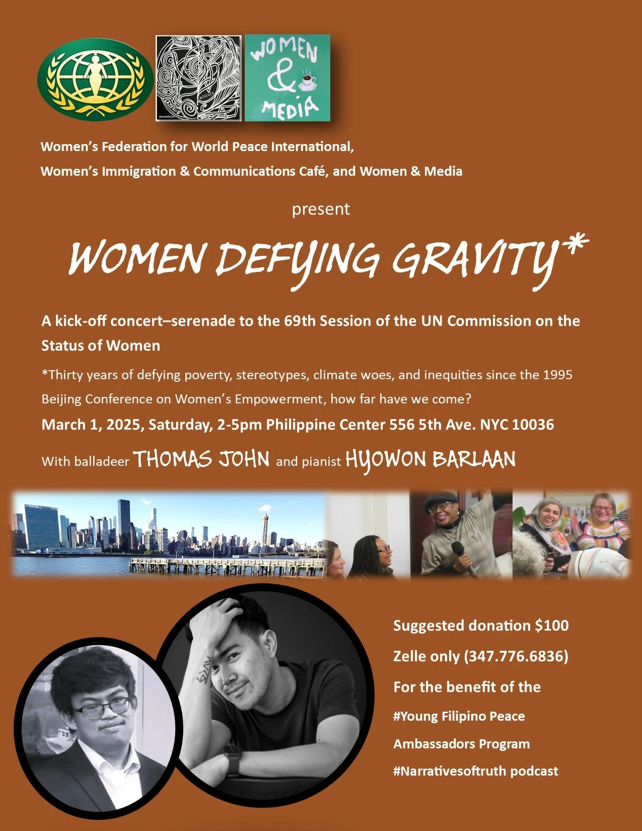 Women Defying Gravity concert with Thomas John, Hyowon Barlaan in NYC ...