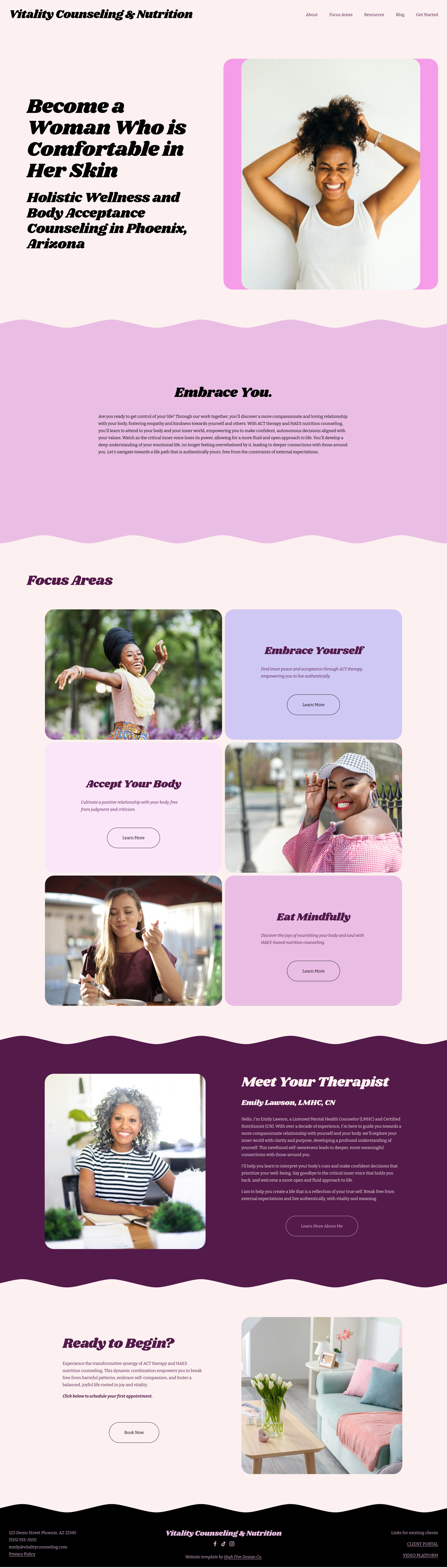 Vitality Website Template — High Five Design Co.