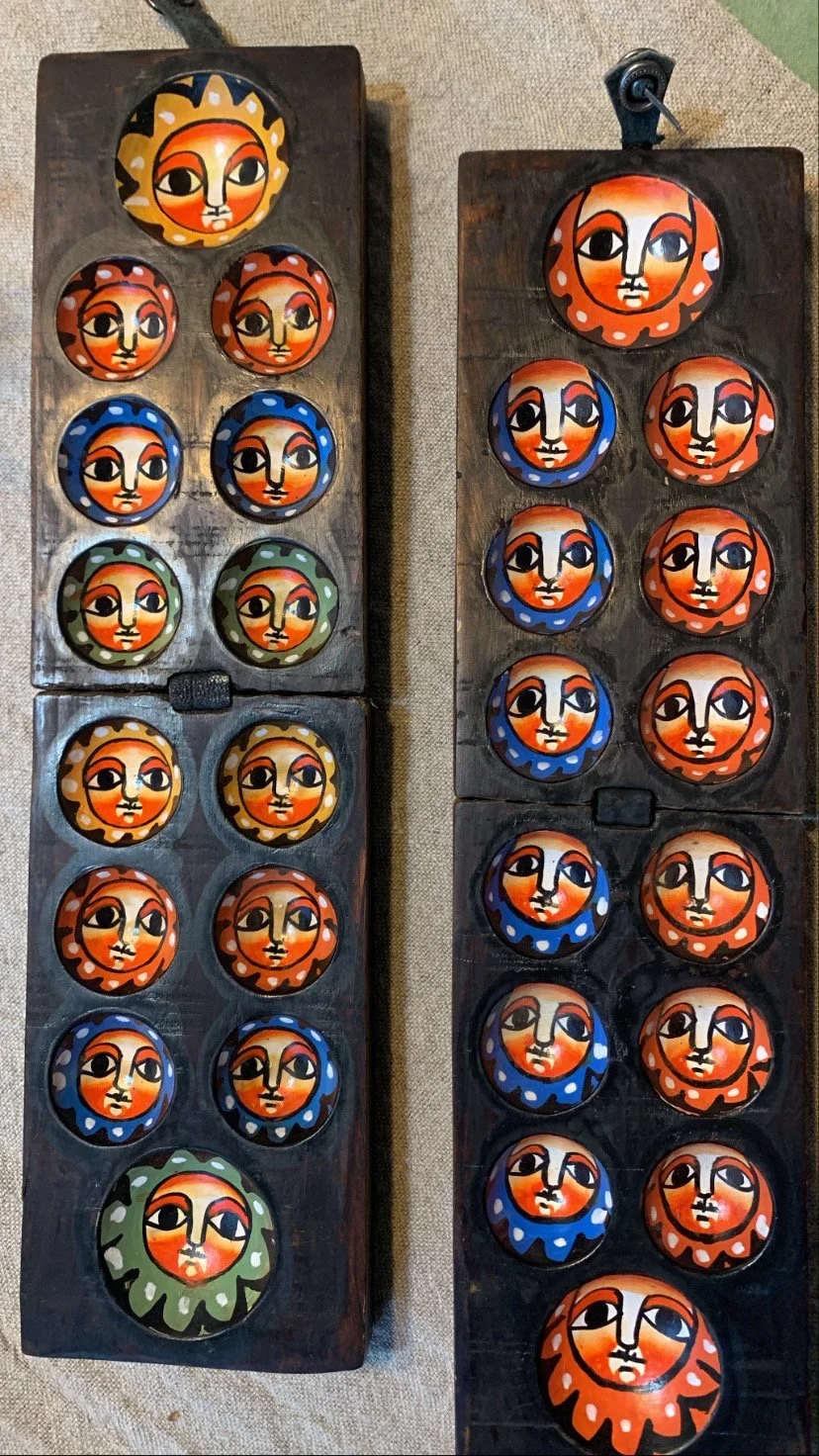 Handmade Mancala Board |Hand Carved & Hand Painted| — EBONY SLO