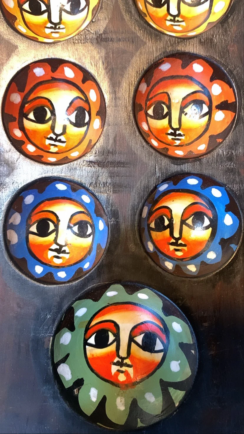 Handmade Mancala Board |Hand Carved & Hand Painted| — EBONY SLO