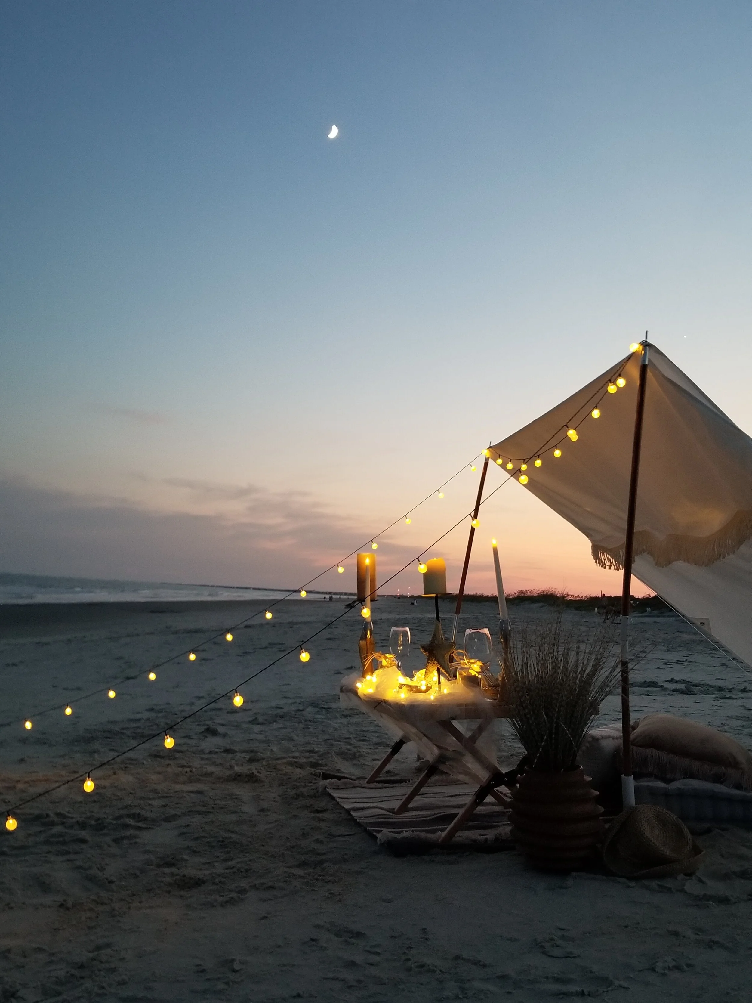 Romantic Beach At Night