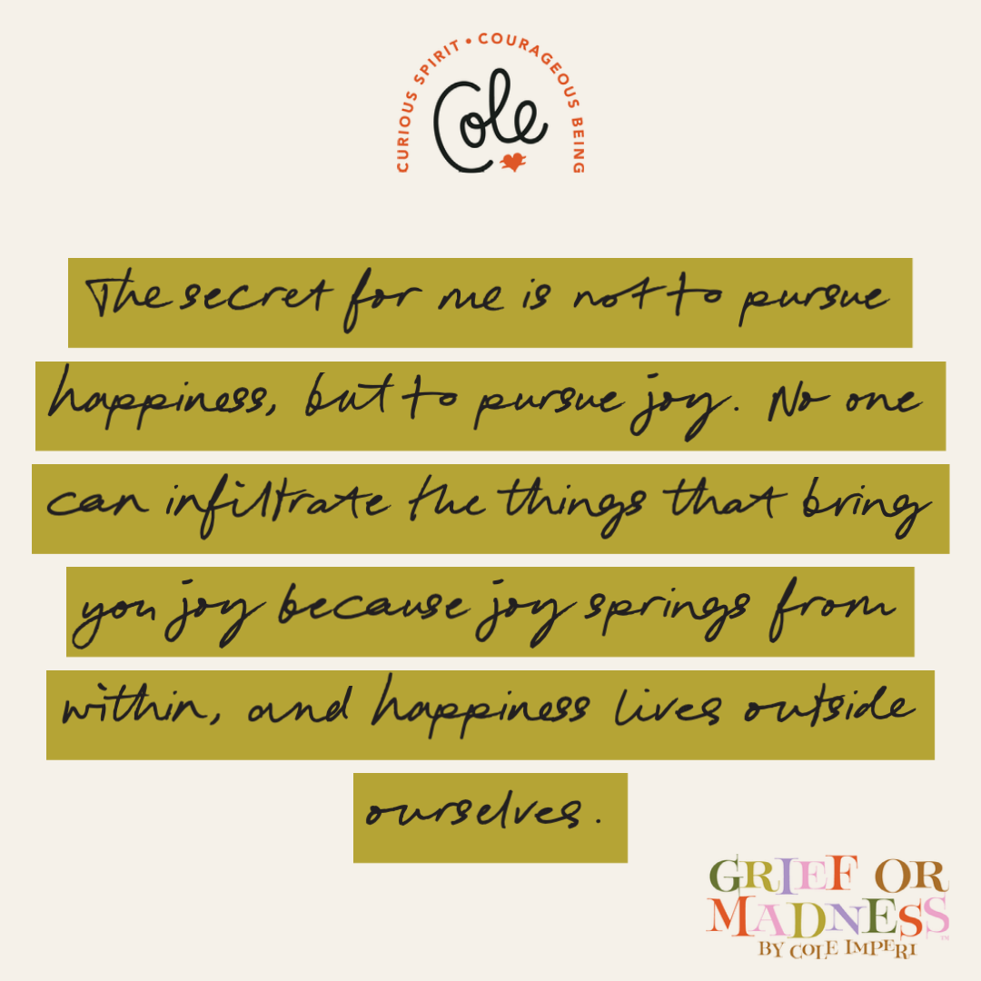 Seek Joy, Not Happiness — Cole Imperi