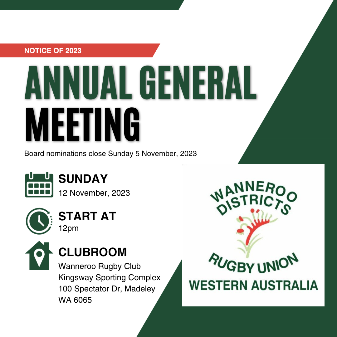 Annual General Meeting — Wanneroo Rugby Union Club