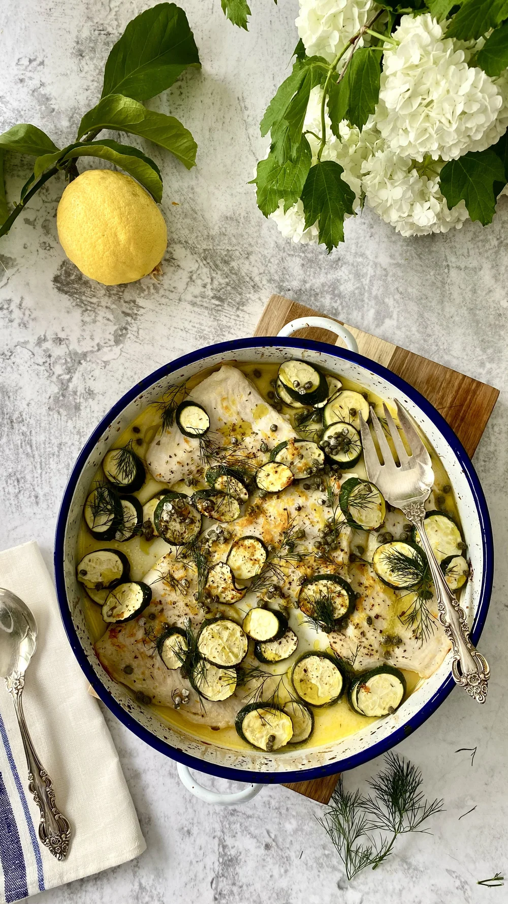 Citrus baked fish with zucchini and baby capers. — The Cordony Kitchen ...