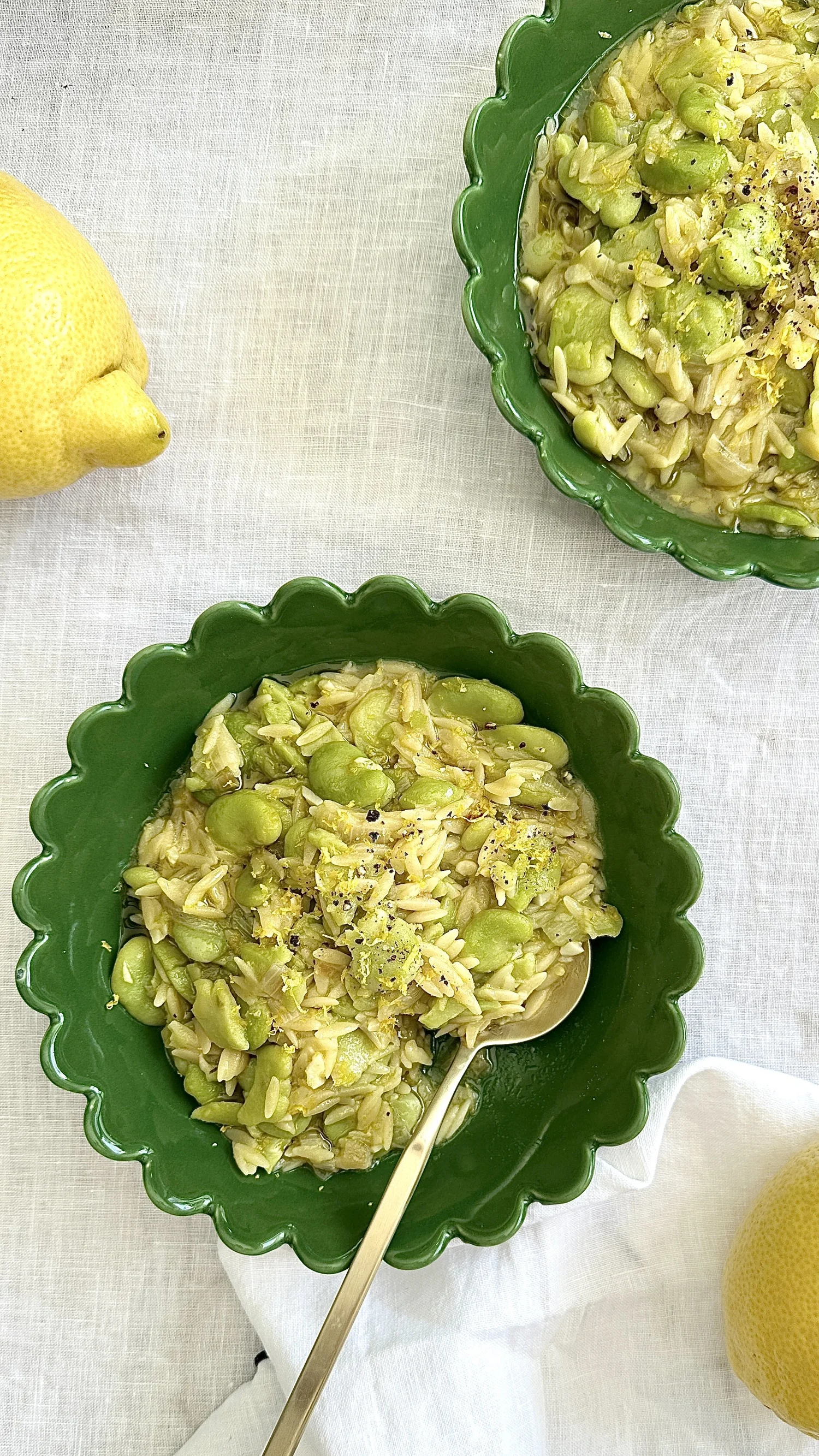 Lemon and broad bean risoni. — The Cordony Kitchen — Amanda Cordony