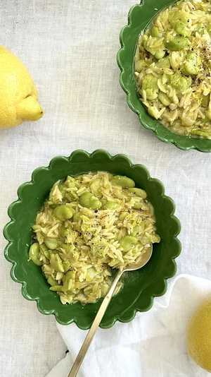 Lemon and broad bean risoni. — The Cordony Kitchen — Amanda Cordony