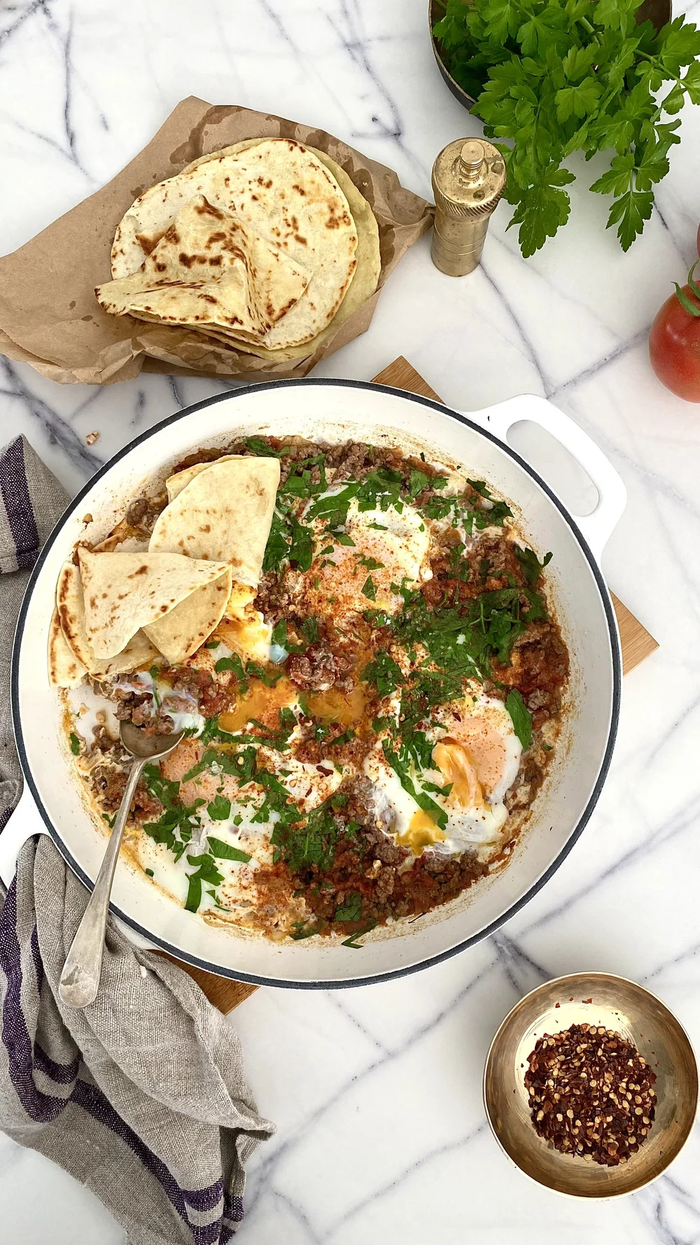 Turkish style eggs with beef mince. — The Cordony Kitchen — Amanda Cordony